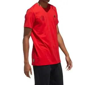 Adidas Alphabet Logo Printing Short Sleeve Red - Light Red