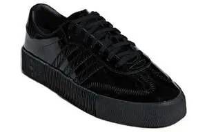 Adidas Sambarose Patent Platform Sneakers - Black