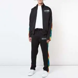 Off-White Drawstring Waist Side Stripe Drawstring Casual Pants/trousers Loose Fit