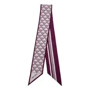Prada (wmns) Prada Fw25 Jacquard Silk Scarf 'purple' Purple