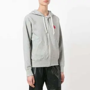 Play Comme Des Garcon Big Heart Zip Hooded Sweatshirt