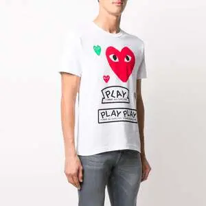 Play Comme Des Garcon Multi Heart T-shirt 'white Red