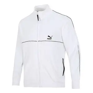 PUMA Stand Collar Logo Track Jacket - White