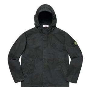 Supreme Ss19 X Stone Island Riot Mask Camouflage Jacket - Black