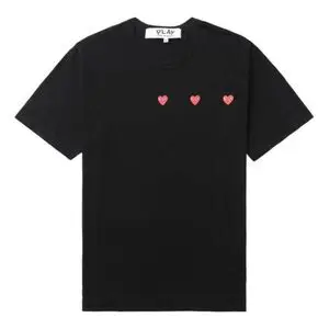 Play Comme Des Garcon Ss25 Multi Red Heart T-shirt - Black