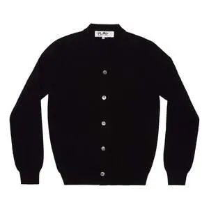 Play Comme Des Garcon X Invader Double Pixel Heart Cardigan - Black