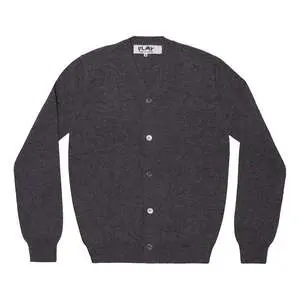Play Comme Des Garcon X Invader Double Pixel Heart Cardigan - Grey