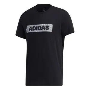 Adidas Gfx T Lng Box Logo Printing Sports Round Neck Short Sleeve - Black