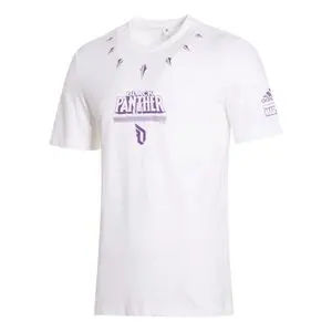 Adidas Alphabet Printing Round Neck Pullover Casual Short Sleeve White T-shirt - Default Color