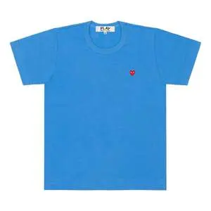 Play Comme Des Garcon Color Series T-shirt Small Red Heart Emblem - Blue