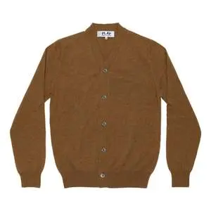 Play Comme Des Garcon Cardigan With Heart Applique - Tan