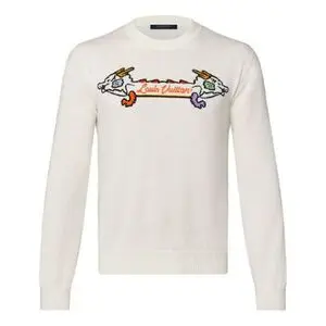 LOUIS VUITTON X Nigo2 Crossover Lv2 Ss22 Dragon Cartoon Printing Pullover - White