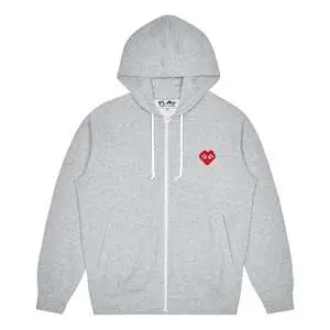Play Comme Des Garcon Invaders Zip Hooded Sweatshirt - Grey