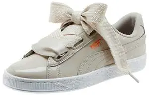 PUMA Basket Heart Patent Sneakers - Silvergray