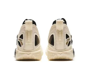 ANTA Shock Wave 5 Pro 'fossil' High-top Athletic Sneakers - Beige/black