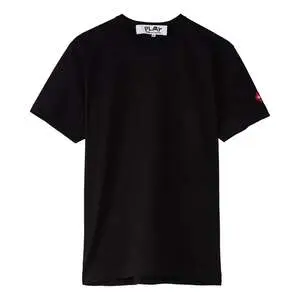 Play Comme Des Garcon Fw25 Double Heart T-shirt - Black