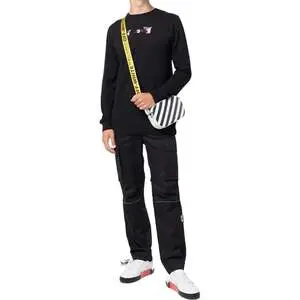 Off-White Ss22 Arrow Pattern Printing Long Sleeves Black T-shirt