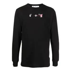 Off-White Ss22 Arrow Pattern Printing Long Sleeves Black T-shirt