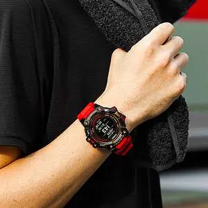 Casio G-shock Digital Watch With Solar And Bluetooth Connectivity - Redblack