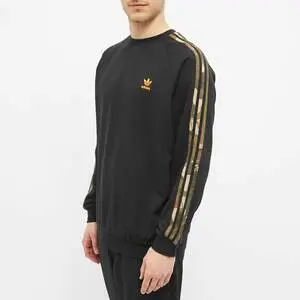 Adidas Originals Crewneck Pullover With Camouflage Stripes