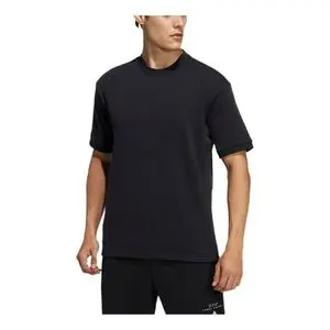 Adidas Solid Color Back Large Logo Alphabet Printing Short Sleeve Black T-shirt - Multi-color