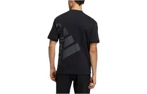 Adidas Solid Color Back Large Logo Alphabet Printing Short Sleeve Black T-shirt
