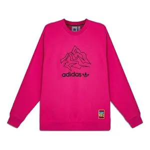 Adidas Originals Adv Crew Athleisure Casual Sports Round Neck Pullover - Pink