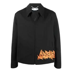 Off-White Embroidered Zipper Jacket