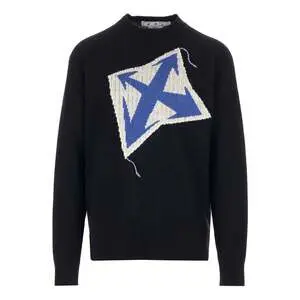 Off-White Arrows Intarsia Wool Jumper - Black