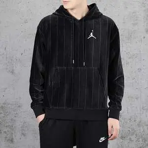 JORDAN Air Stripe Fleece Hoodie - Black