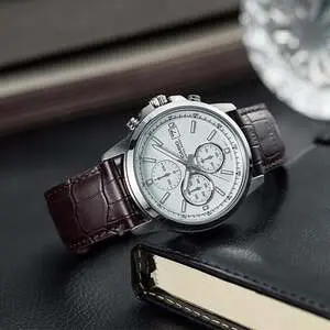 Casio Edifice Analog Chronograph Leather Strap Watch