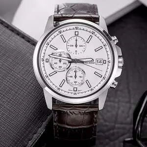 Casio Edifice Analog Chronograph Leather Strap Watch