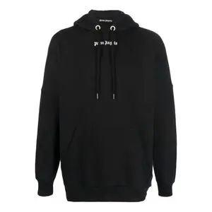 Palm Angels Logo Oversized Hoodie - Black/white