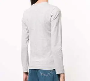 Play Comme Des Garcon Side Heart Logo Long Sleeve T-shirt - Grey