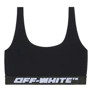 Off-White Logo Band Sports Bra Top - Black