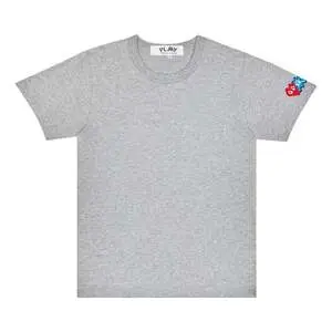 Play Comme Des Garcon Fw25 Double Heart T-shirt - Grey