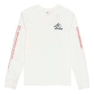 JORDAN Embroidered Alphabet Printing Casual Sports Round Neck Long Sleeves - White