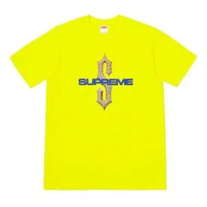 Supreme Ss18 Diamonds Tee Bright Diamond Printing Short Sleeve - Yellow