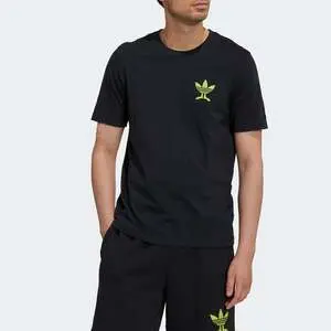 Adidas Logo Printing Round Neck Sports Short Sleeve Japanese Version Black T-shirt - Default Color