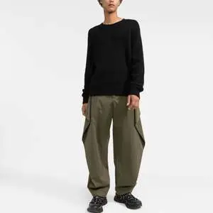 Palm Angels Curved Logo Crew Neck Sweater - Black