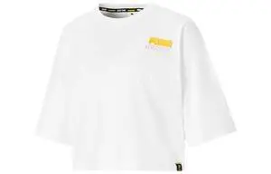 PUMA X Peanuts Embroidery Logo Crewneck Cropped Short Sleeve Top