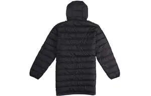 Adidas Logo Print Down Jacket With Hood - Black