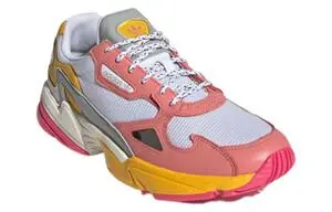Adidas Falcon W Casual Low Top Sneakers - White/pink/yellow