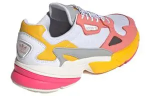 Adidas Falcon W Casual Low Top Sneakers - White/pink/yellow