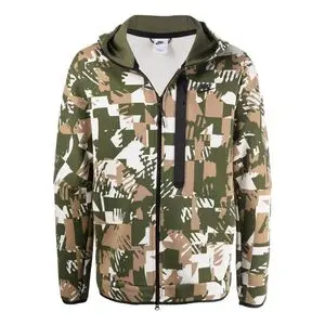 Nike Full Print Geometry Pattern Zipper Hooded Jacket - Default Colorway