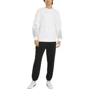 PUMA Paisley Graphic Crewneck Sweatshirt - White/black