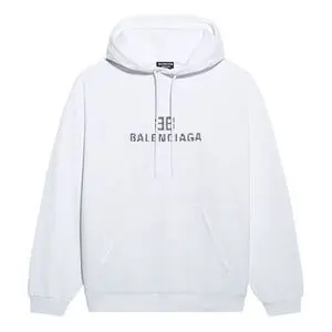 Balenciaga Bb Pixel Medium Fit Hoodie - White