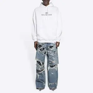 Balenciaga Bb Pixel Medium Fit Hoodie - White