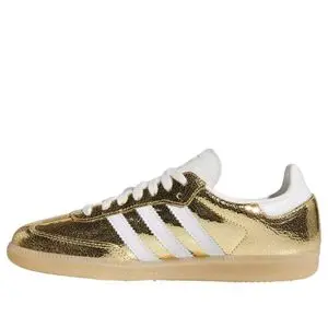 Adidas Adidas Samba OG Gold Metallic Cracked Leather Sneakers Gold Metallic/cloud White/cracked Leather