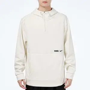 PUMA Half Zip Hooded Jacket - White
